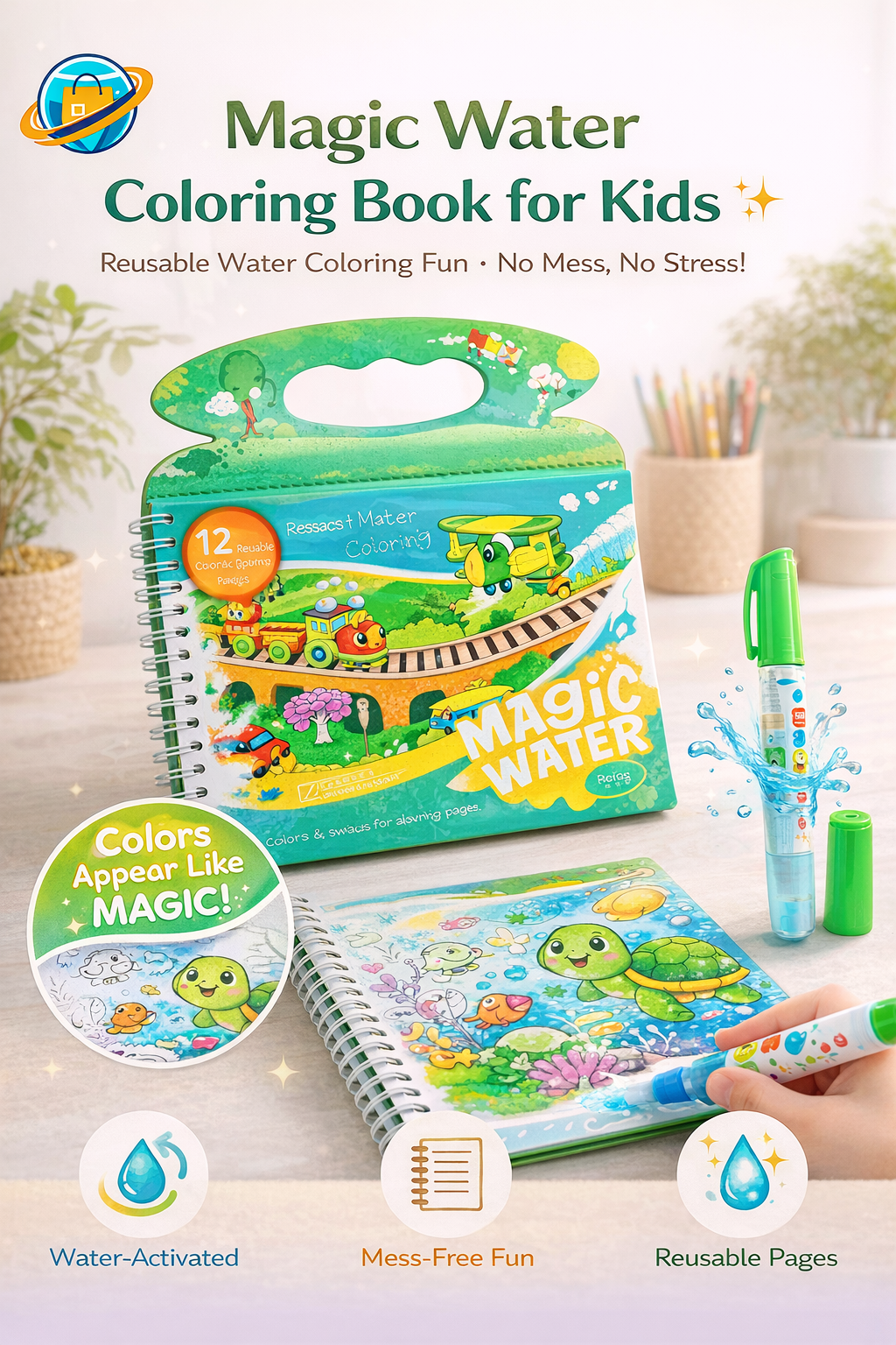 Magic Water Color Book: Unleash Creativity with Mess-Free Painting for ...